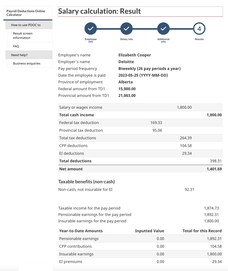 4.4 Income Tax – Canadian Payroll