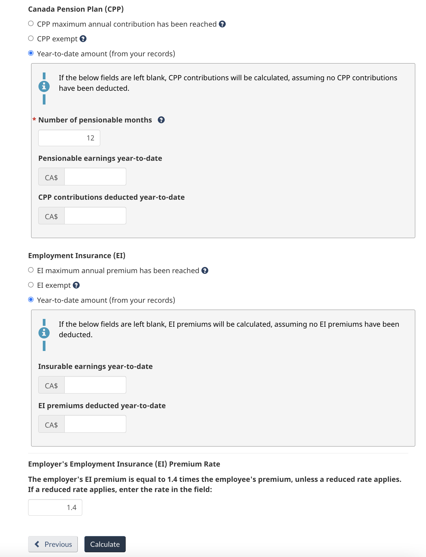 4.4 Income Tax – Canadian Payroll