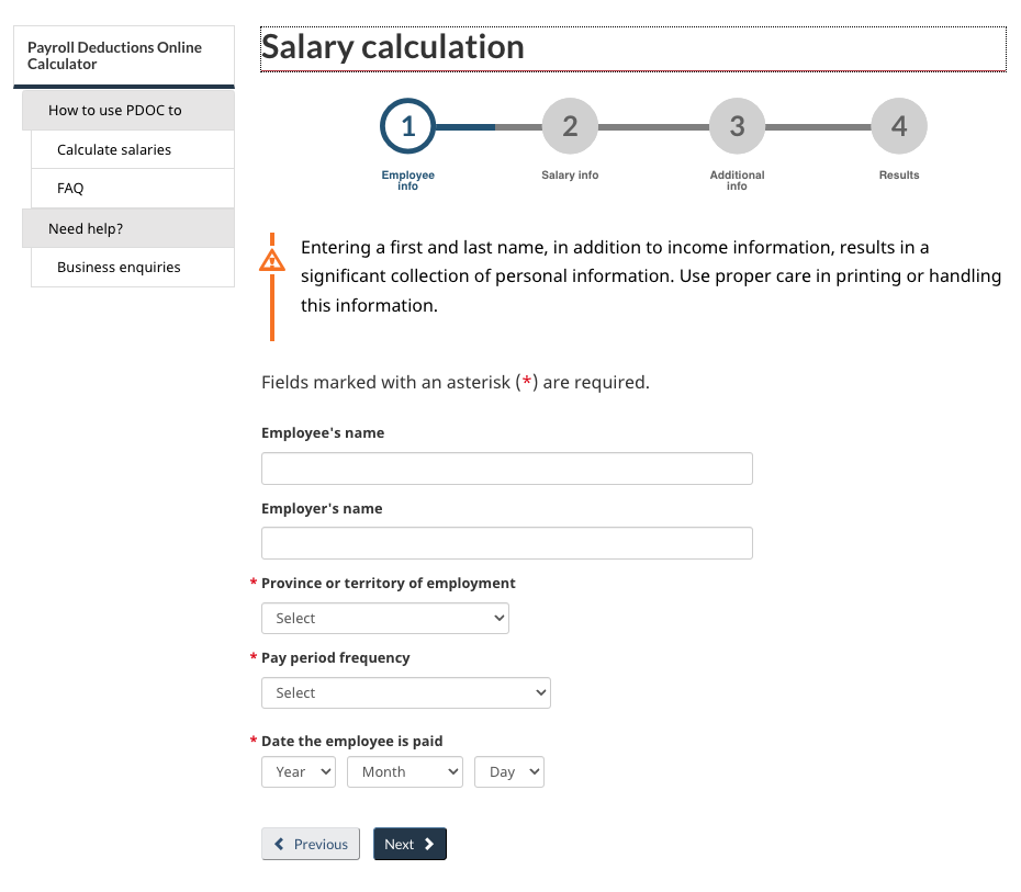 4.4 Income Tax – Canadian Payroll
